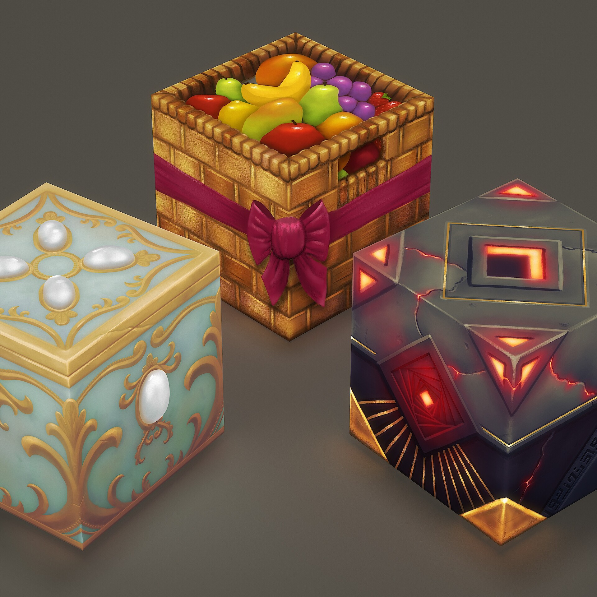 ArtStation - 3 Hand-Painted Cubes