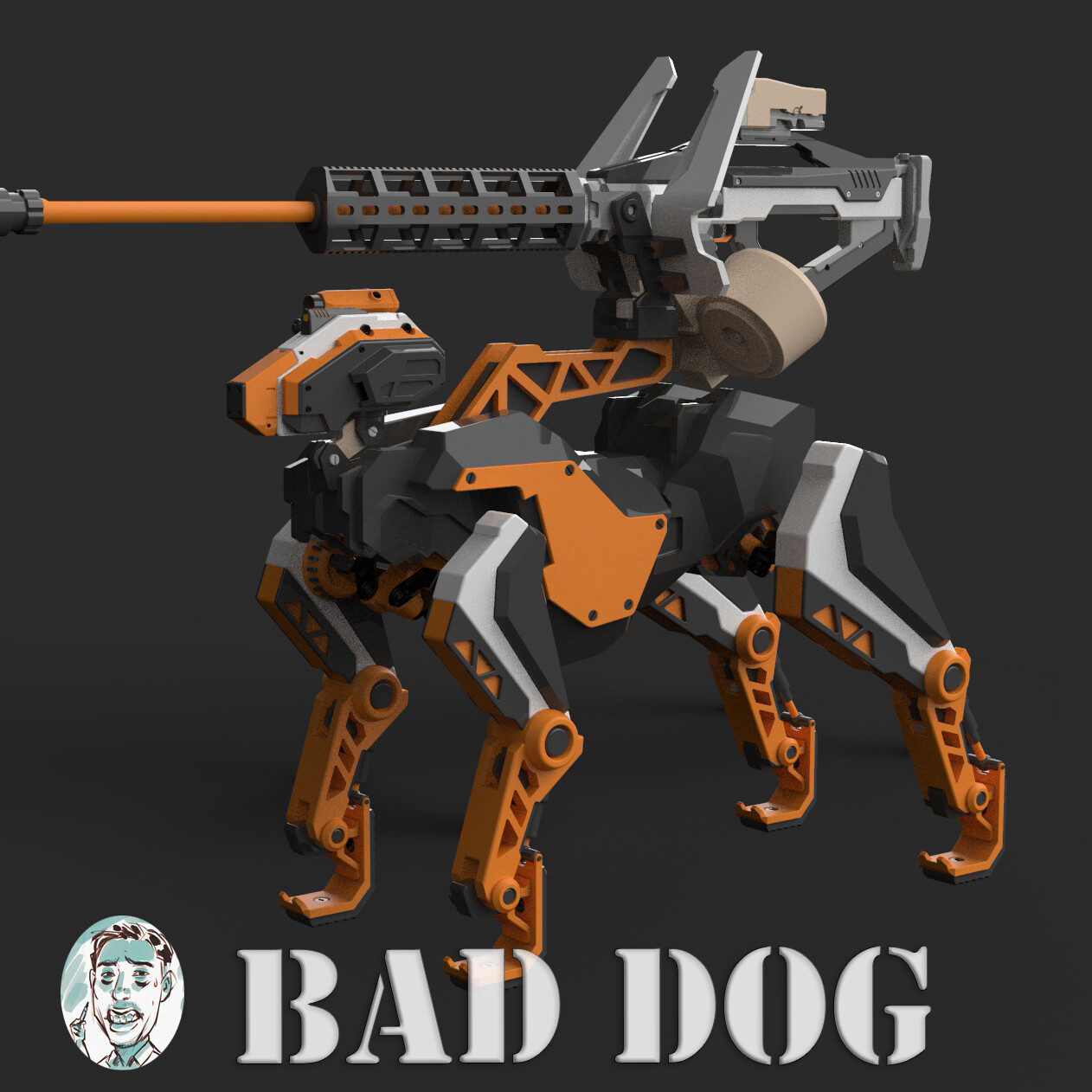 Evil Dog With Gun