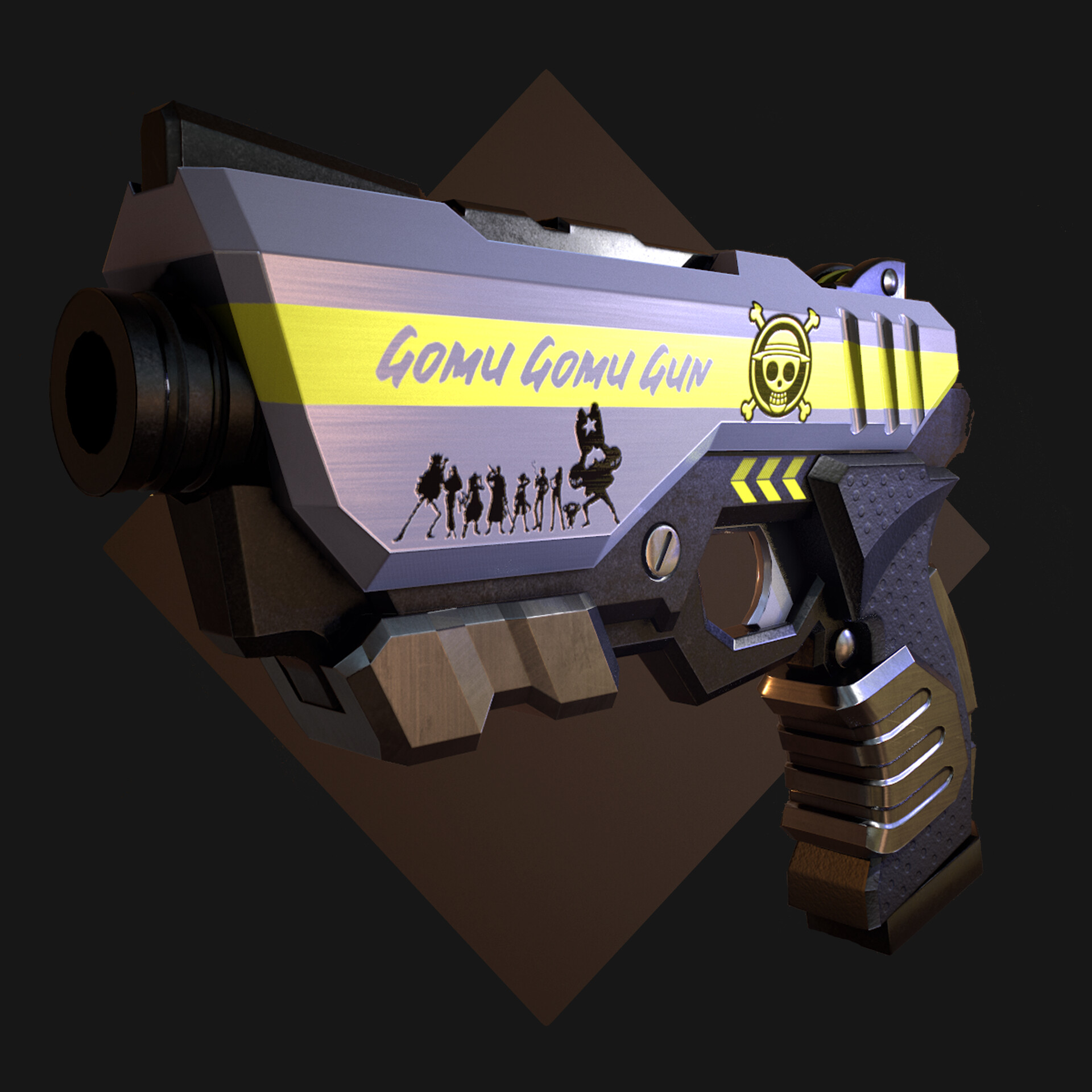 ArtStation - GOMU GOMU GUN - STYLIZED ONE PIECE PISTOL FAN ART