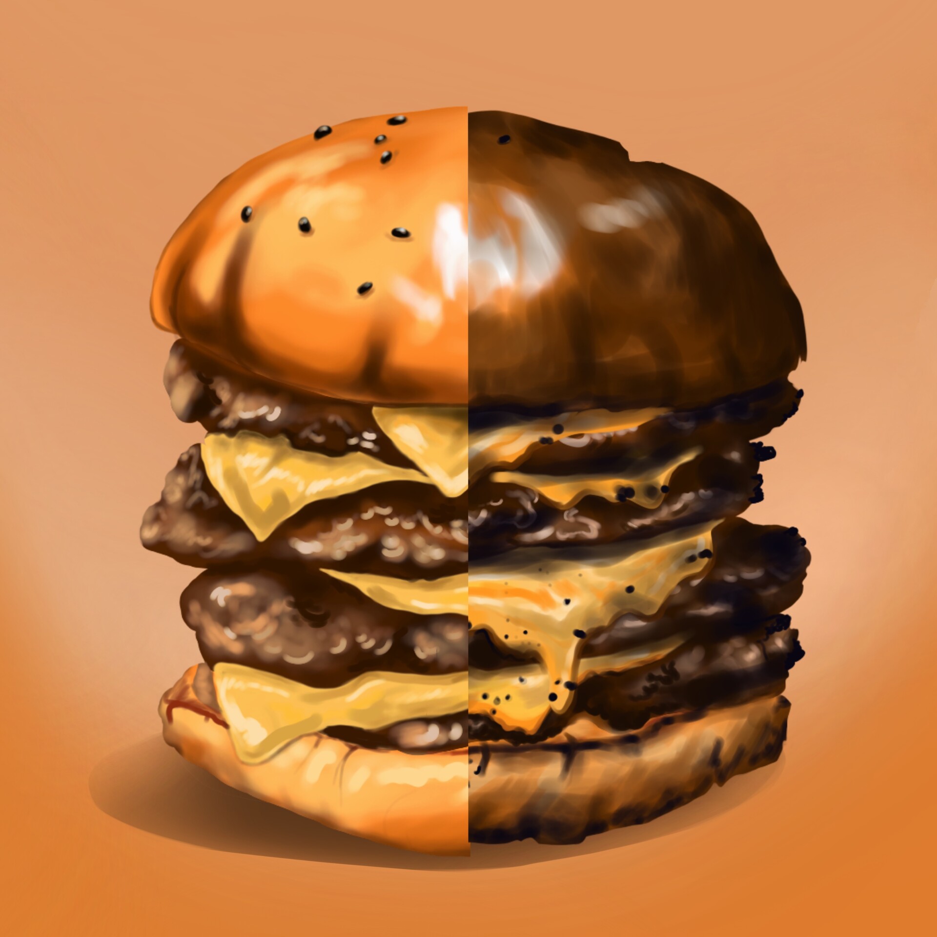 ArtStation - Cooked Food icons (Good to Burnt)