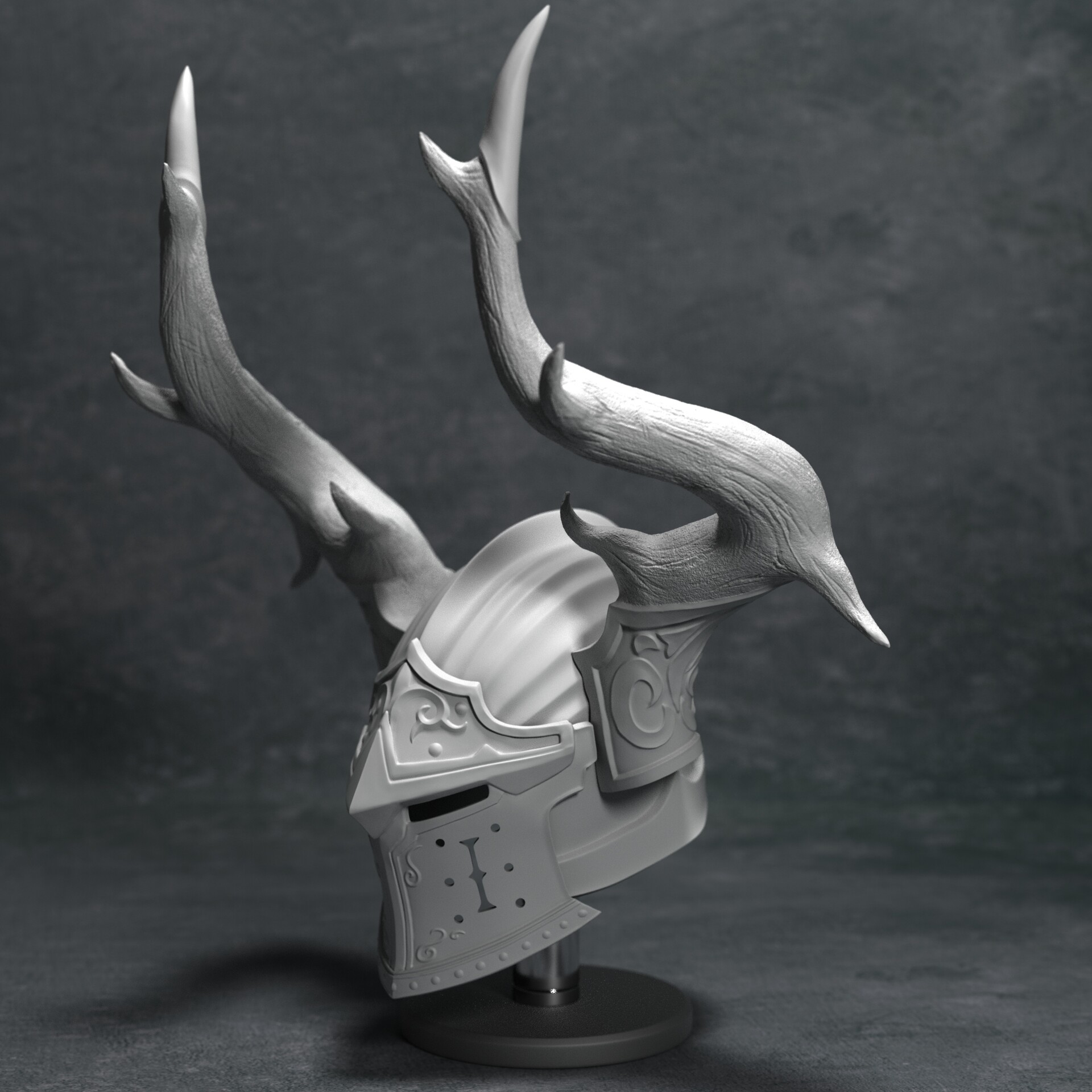 ArtStation - White Knight Stag Helmet