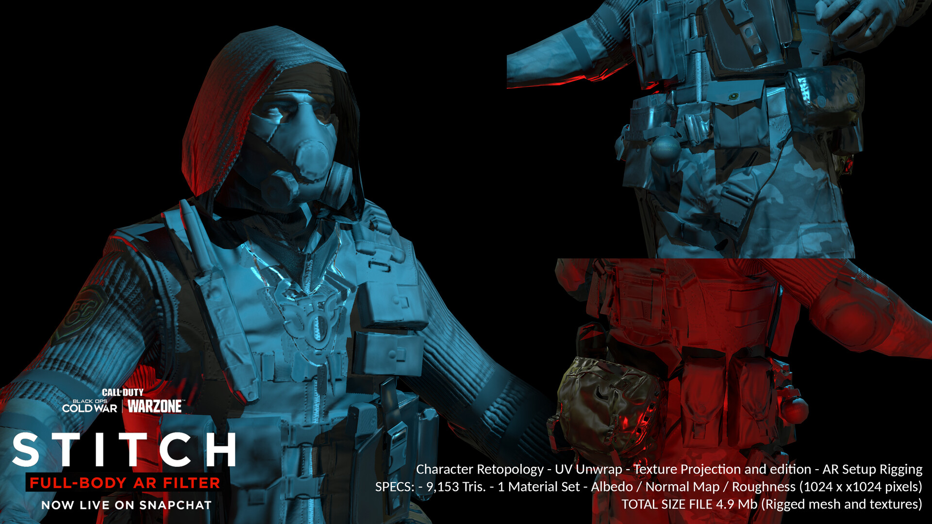ArtStation - STITCH for Call of Duty Snapchat Filter (Retopology ...