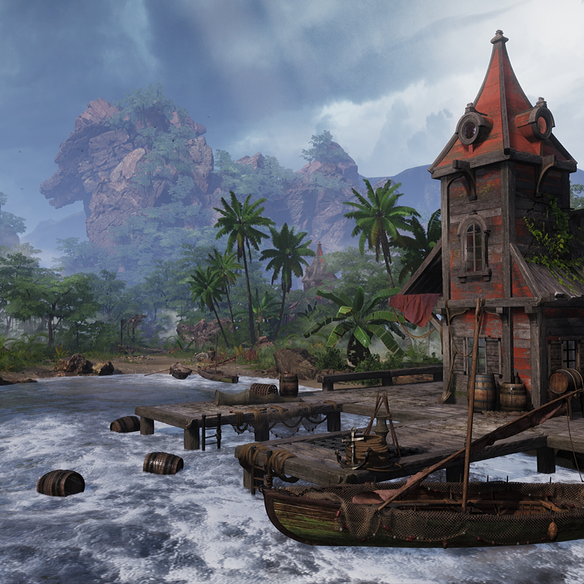 ArtStation - Harbor Before the Storm