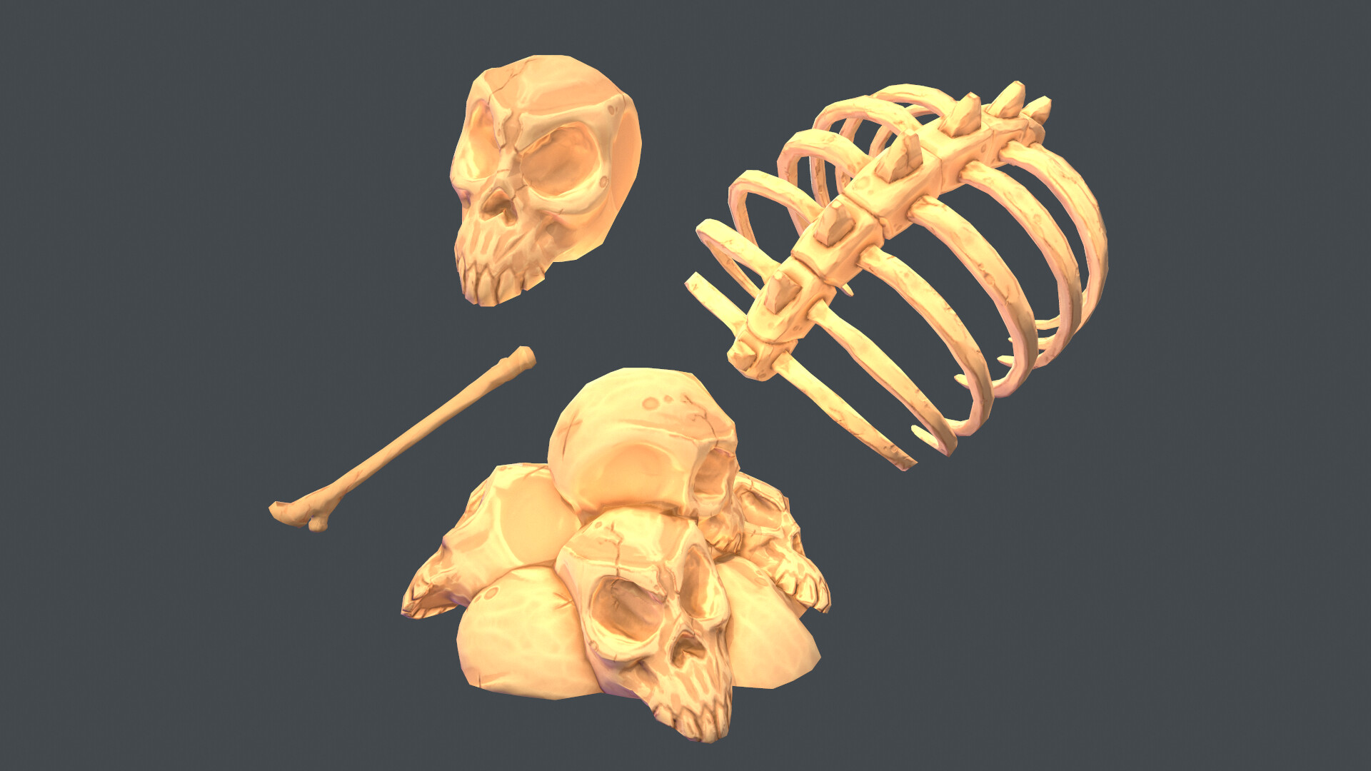ArtStation - Stylized Skulls and Bones