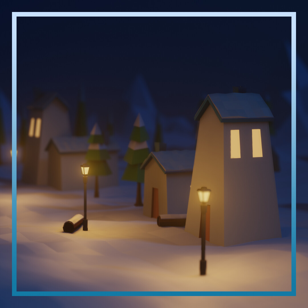 ArtStation - Low poly winter scene