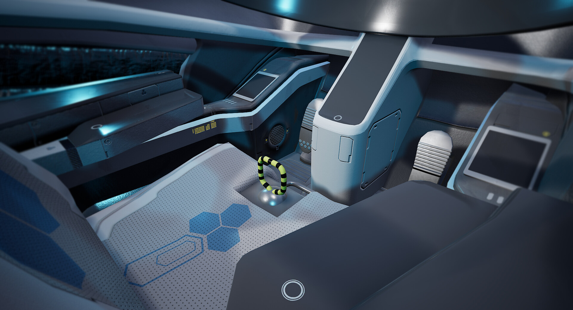 ArtStation - Blue Crystal Cockpit interior