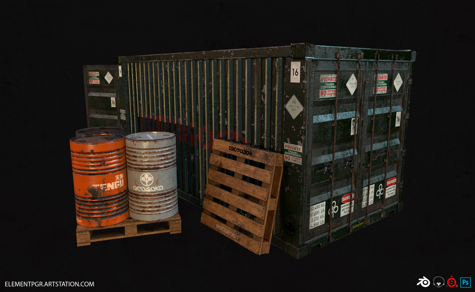ArtStation - Cargo Container Arasaka (Concept Art), Pedro G Ruiz