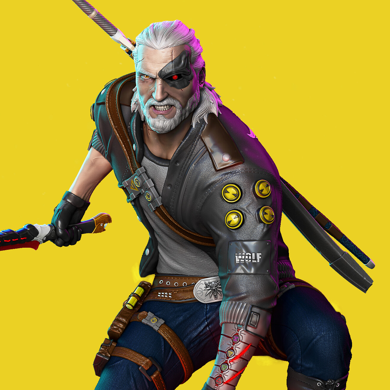 ArtStation - Geralt Cyberpunk