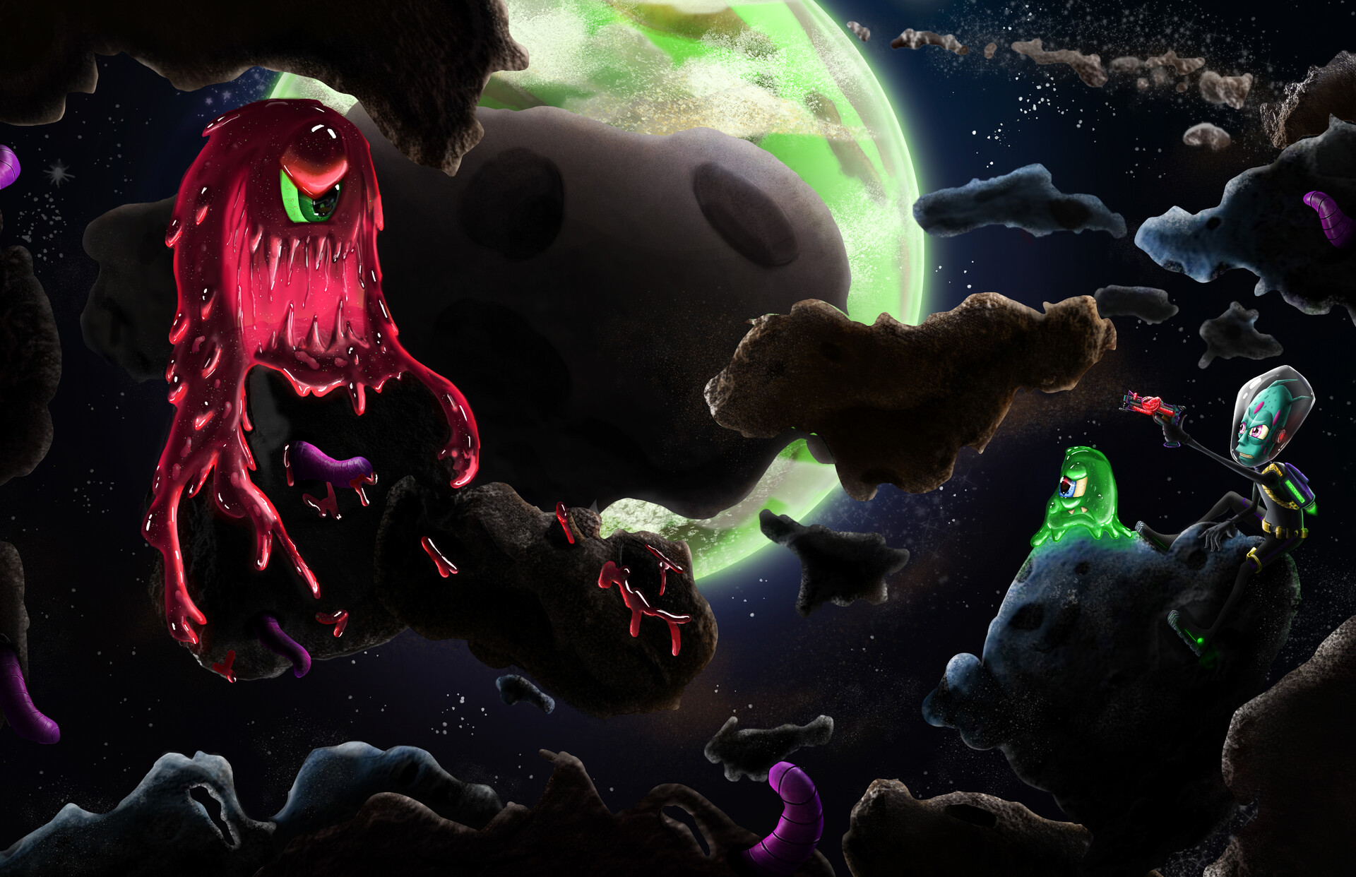 ArtStation - Zero's Space Fight Scene