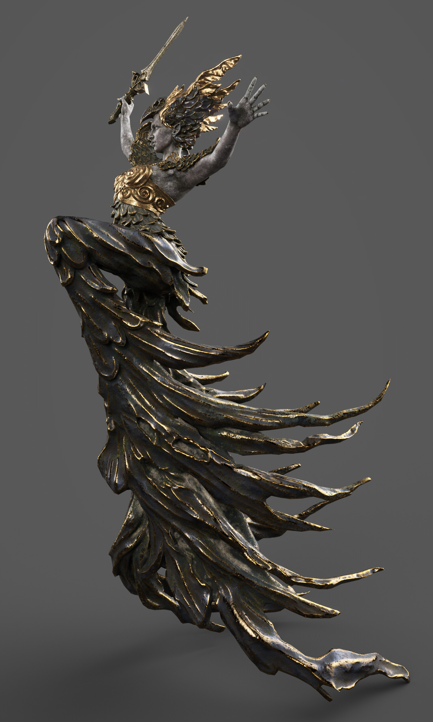 ArtStation - Crow Feather Statue