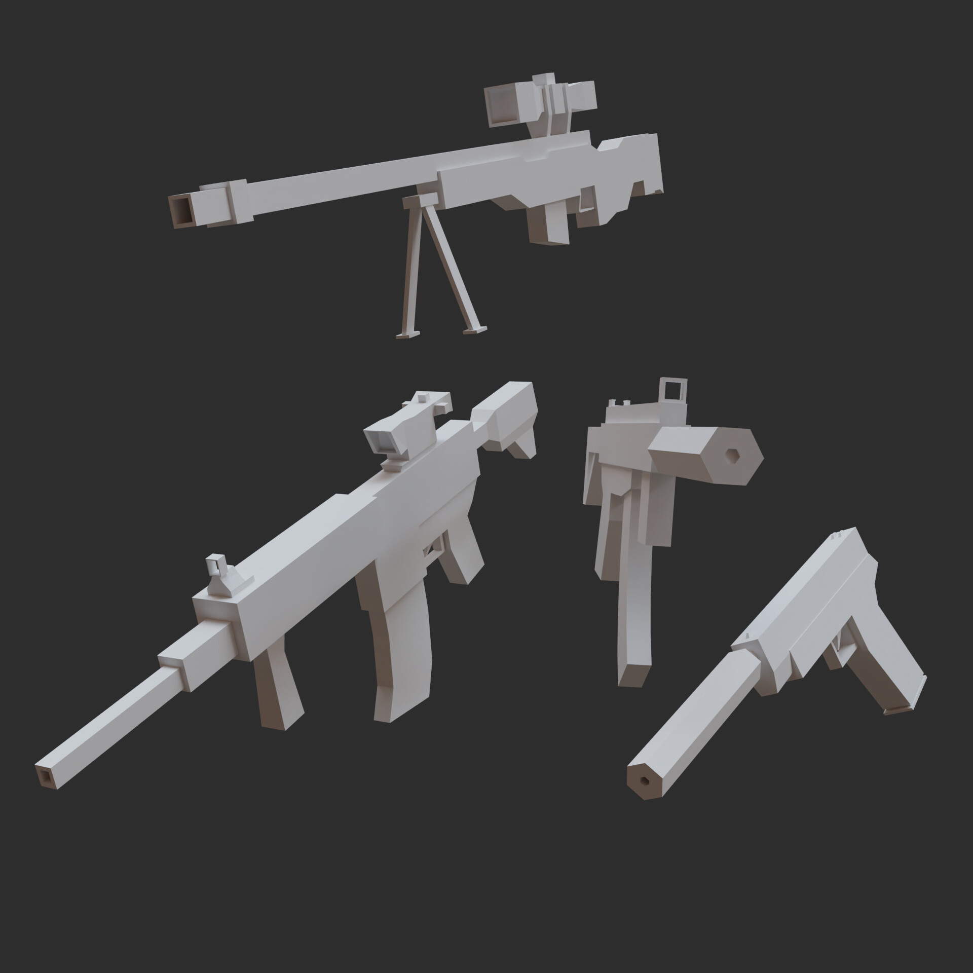ArtStation - Low Poly Guns | 3D models