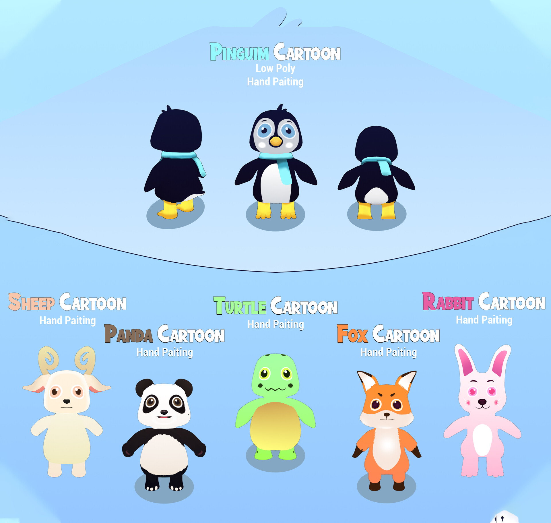 ArtStation - Modeling Low Poly Characters Animals - 3D Mobile Game