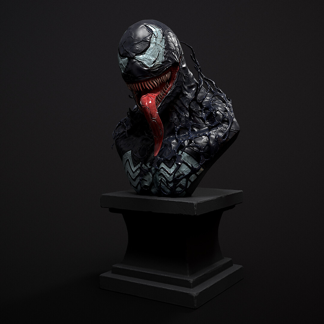 ArtStation - Venom Head Bust Fan Art