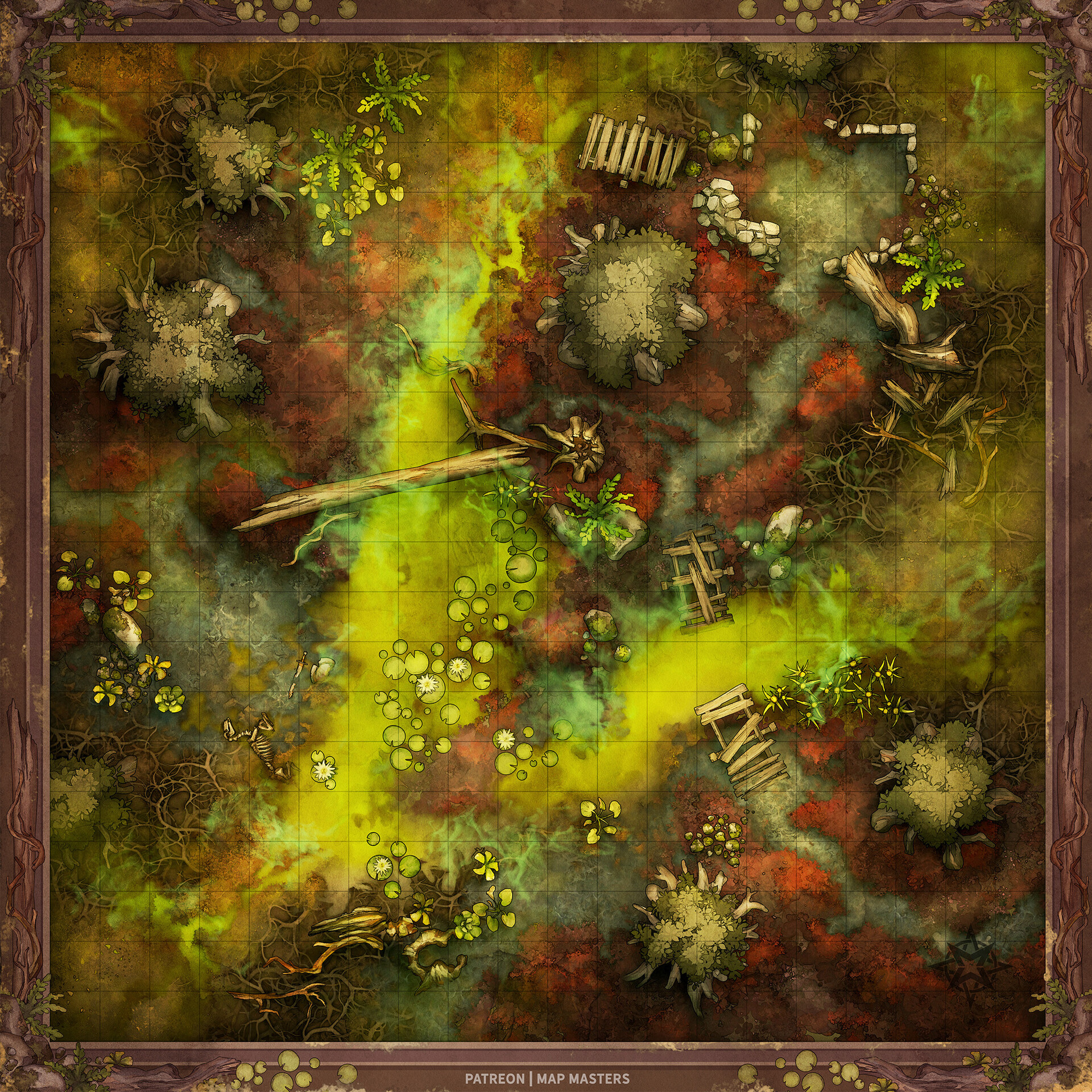 ArtStation - Swamp ruin map pack