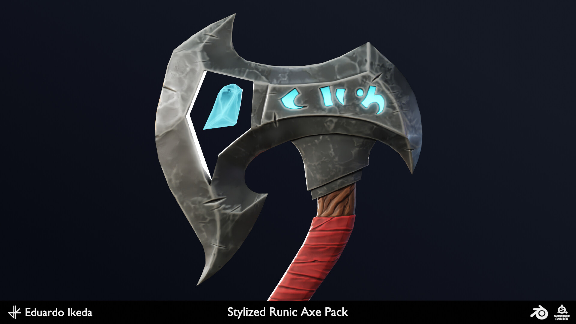 ArtStation - Game-ready: Stylized Runic Stone Axe #1