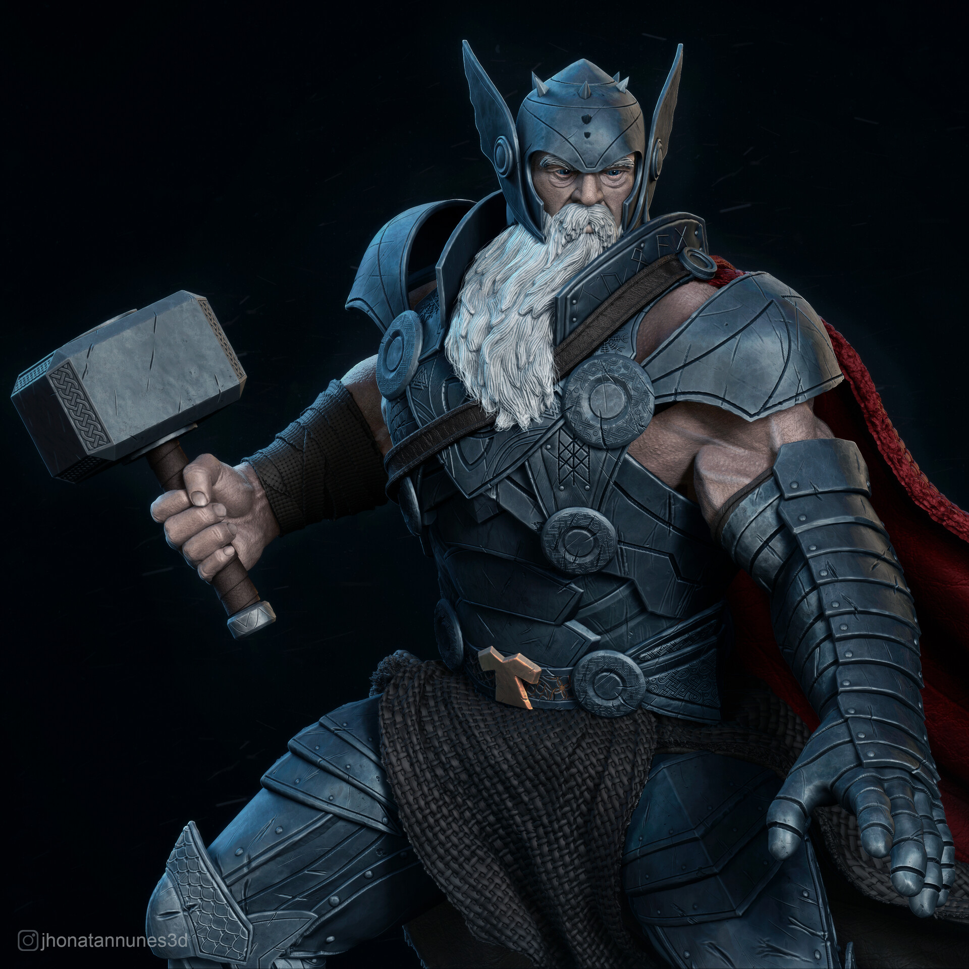 ArtStation - Old King Thor Statue