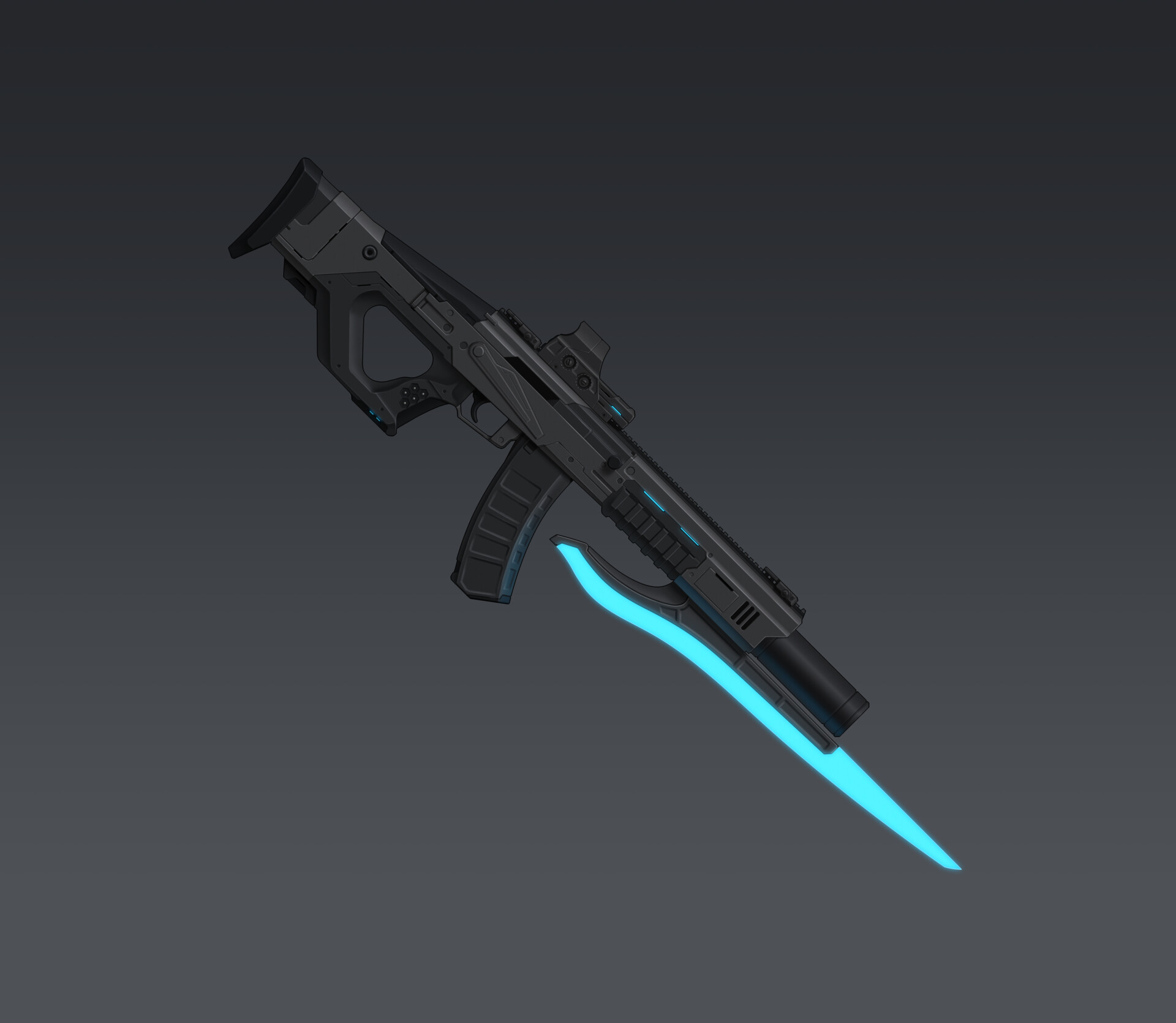 ArtStation - Sci Fi Kalashnikov with Plasma Bayonet