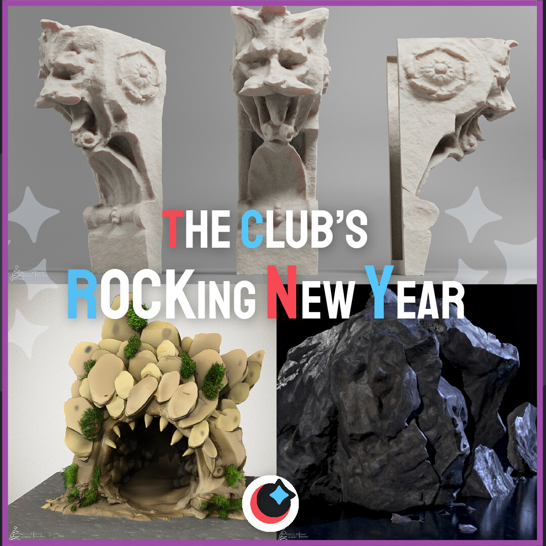 ArtStation - Daily sculpting Rock challenge for ~ 1 hour