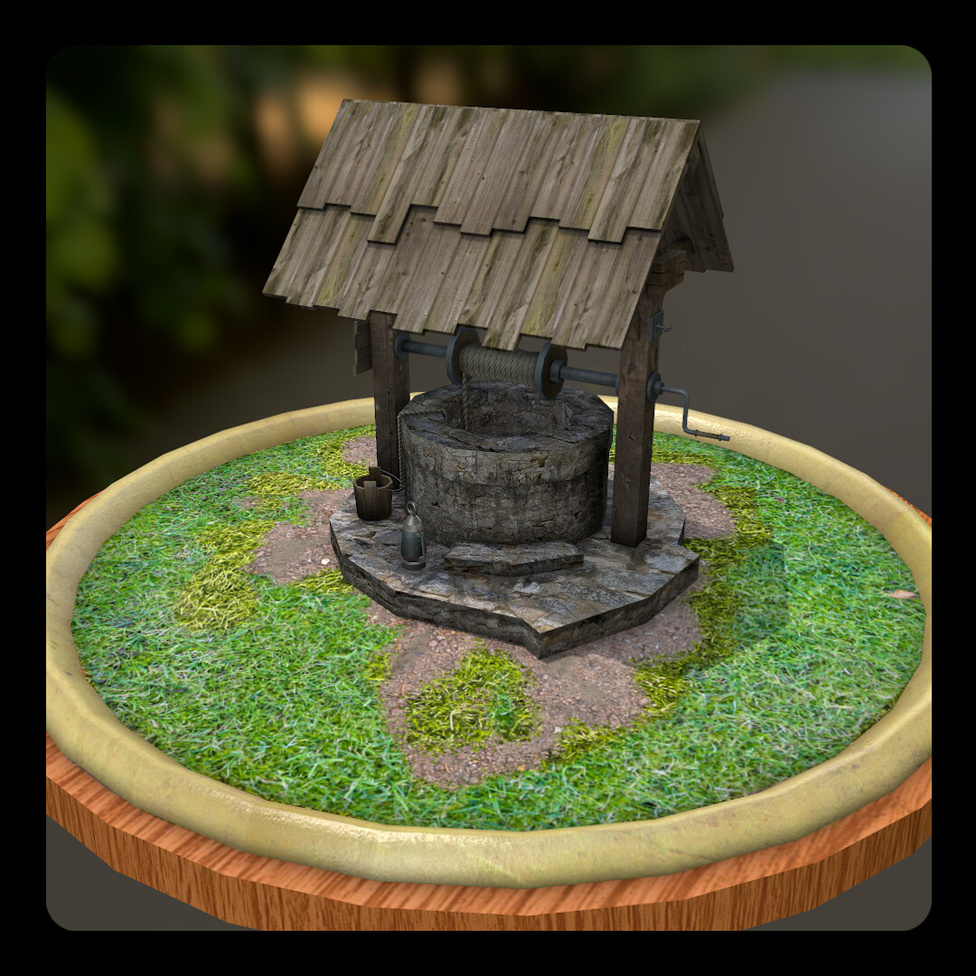 ArtStation - Props asset low poly - Water well