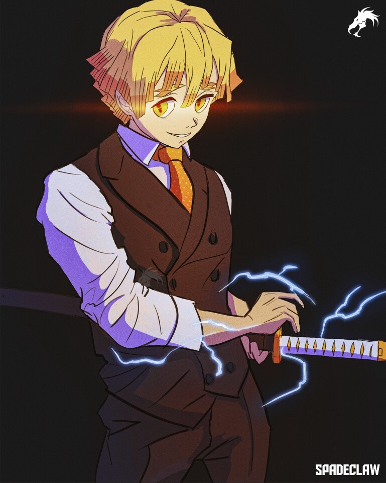 ArtStation - Zenitsu in modern look by spadeclaw