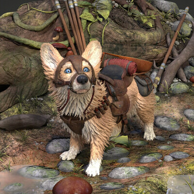 ArtStation - Warrior Corgi