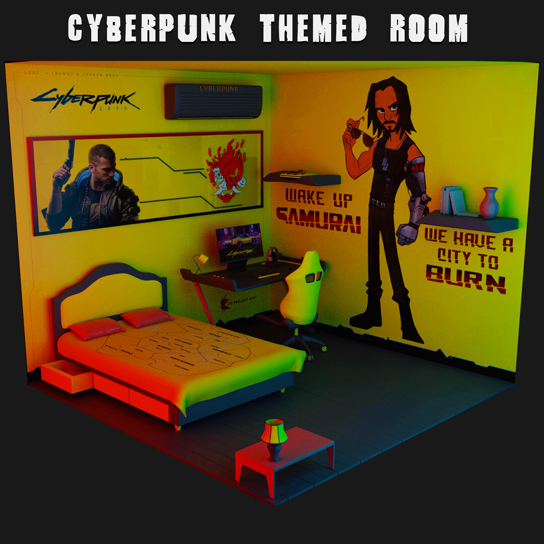 ArtStation - CyberPunk Themed Room