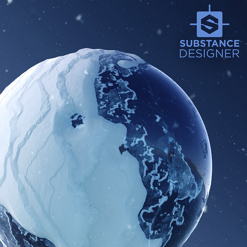 ArtStation - Frozen Snowy Lake in Substance Designer