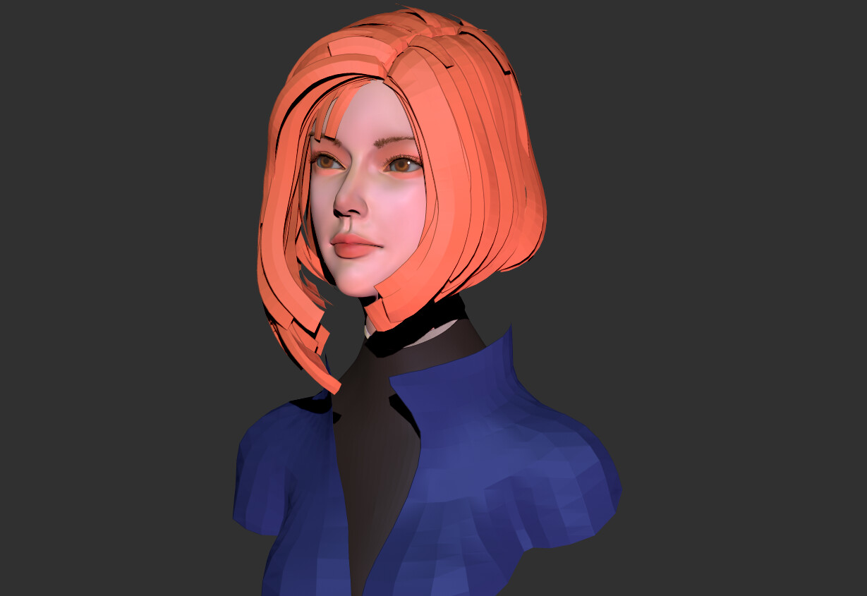 ArtStation - Orange short hair