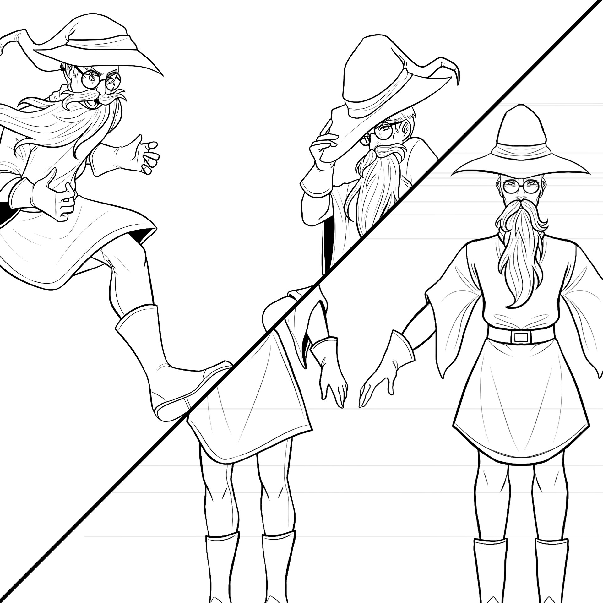 ArtStation - Mage Concepts - REVISED Turnaround/ActionPose