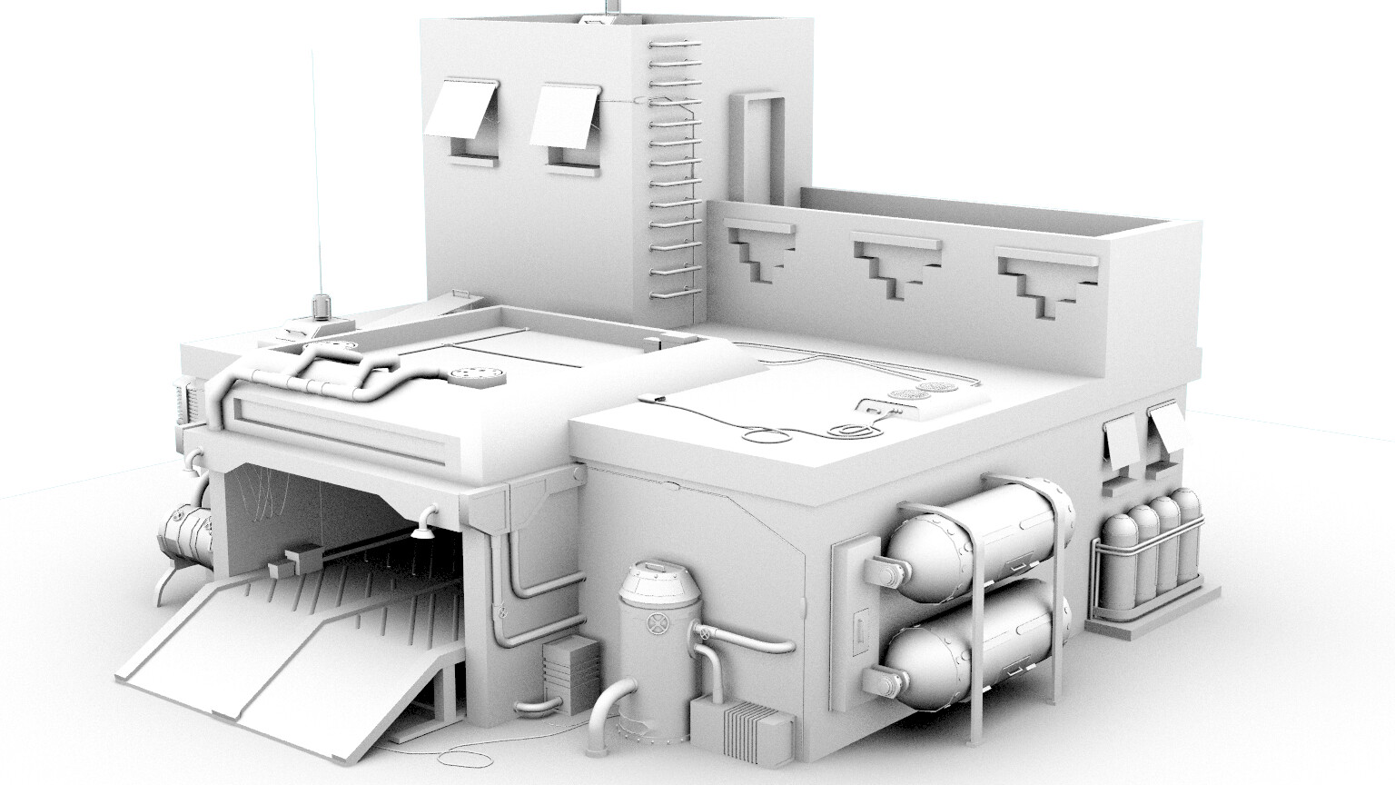 ArtStation - 3d bg modeling and props modeling
