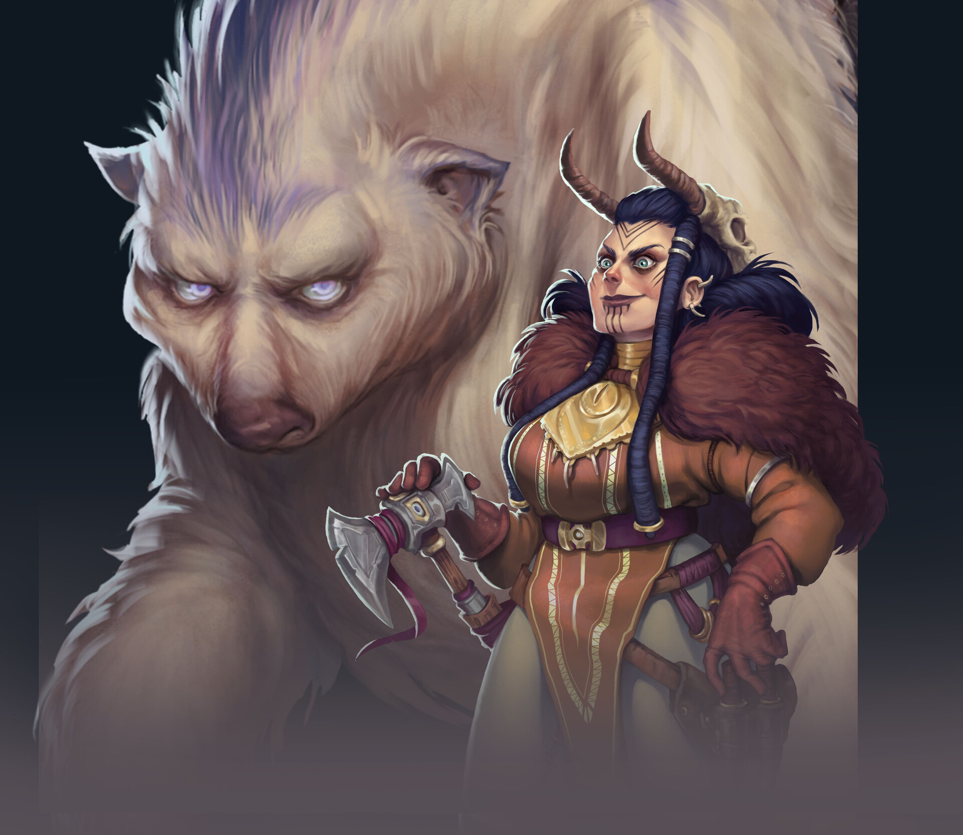 ArtStation - Tribe chief and bear