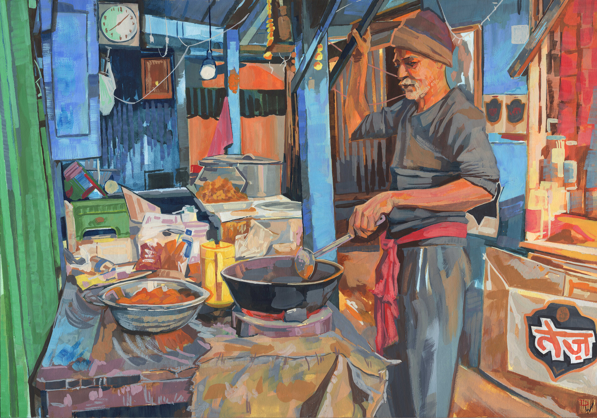 ArtStation - Cooking - Gouache Painting