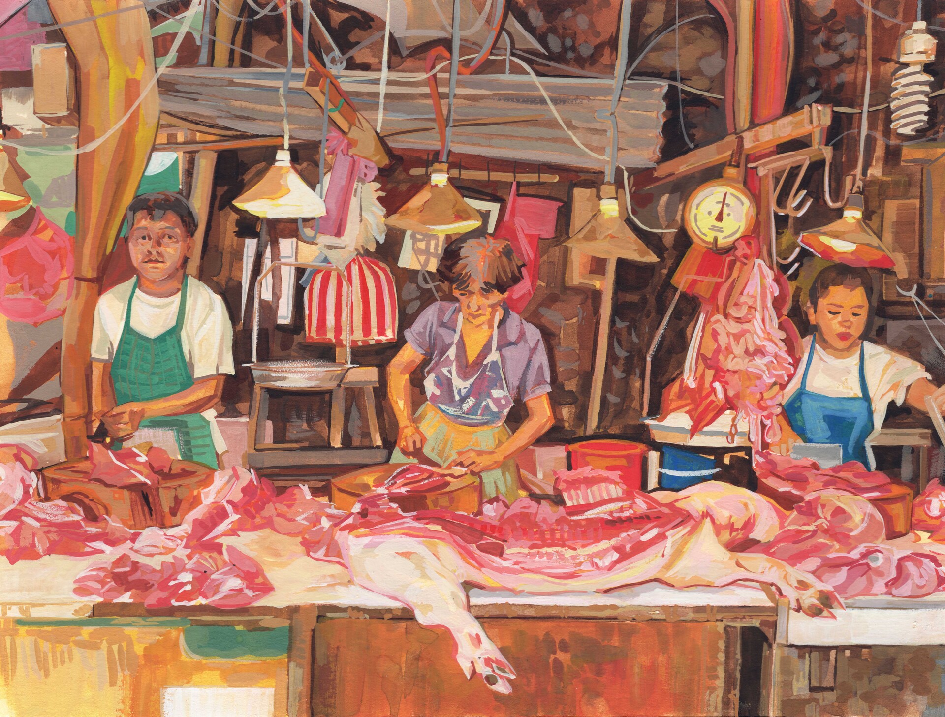 ArtStation - Meat shop - Gouache