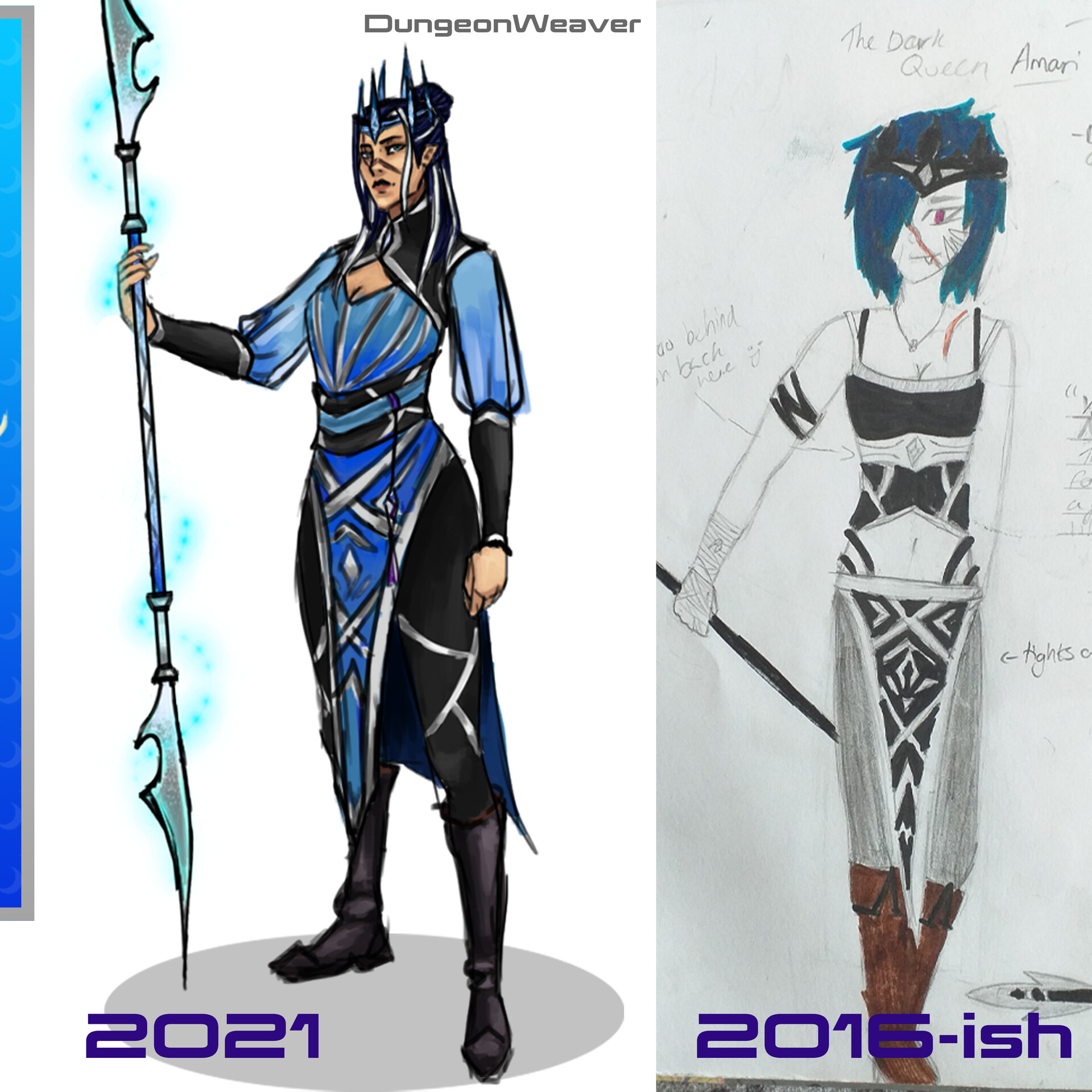 ArtStation - Queen Amari Redesign (2021 vs 2016-ish)