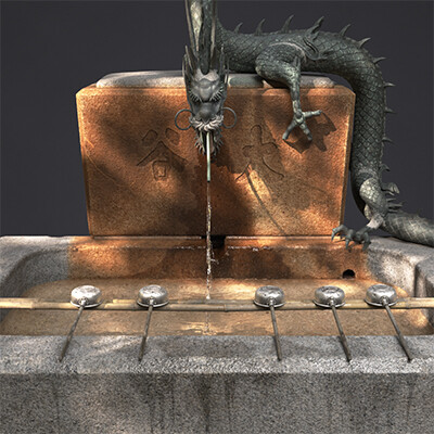 ArtStation - Japanese Dragon Fountain
