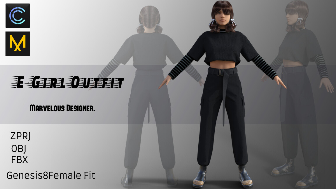 ArtStation - E-Girl Outfit