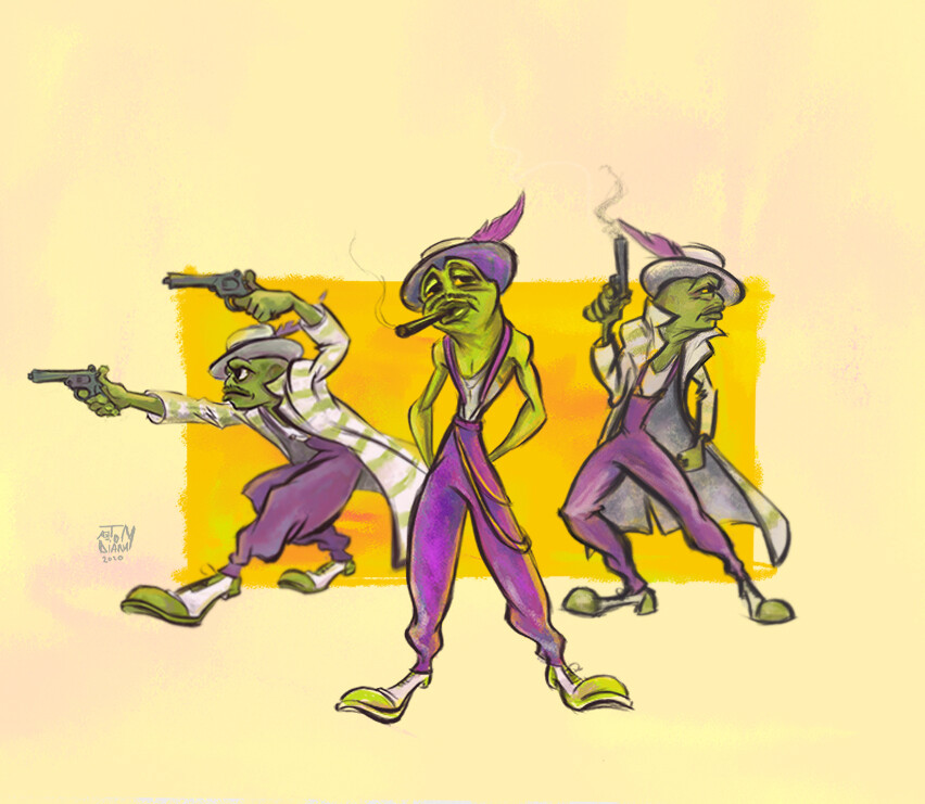 ArtStation - An angry frog in a zoot suit - character design