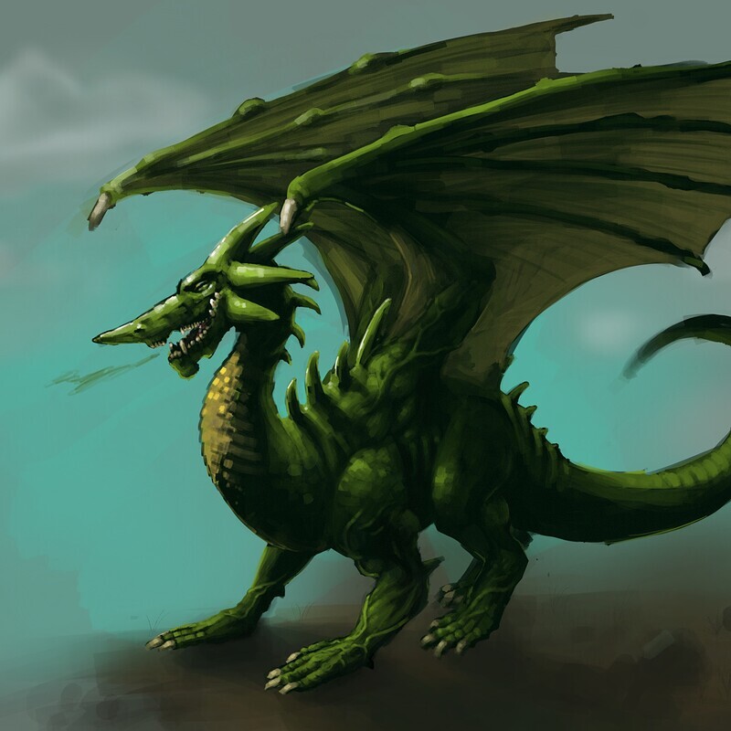 ArtStation - Lighting Practice: Green Dragon