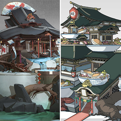 ArtStation - Ancient building line design