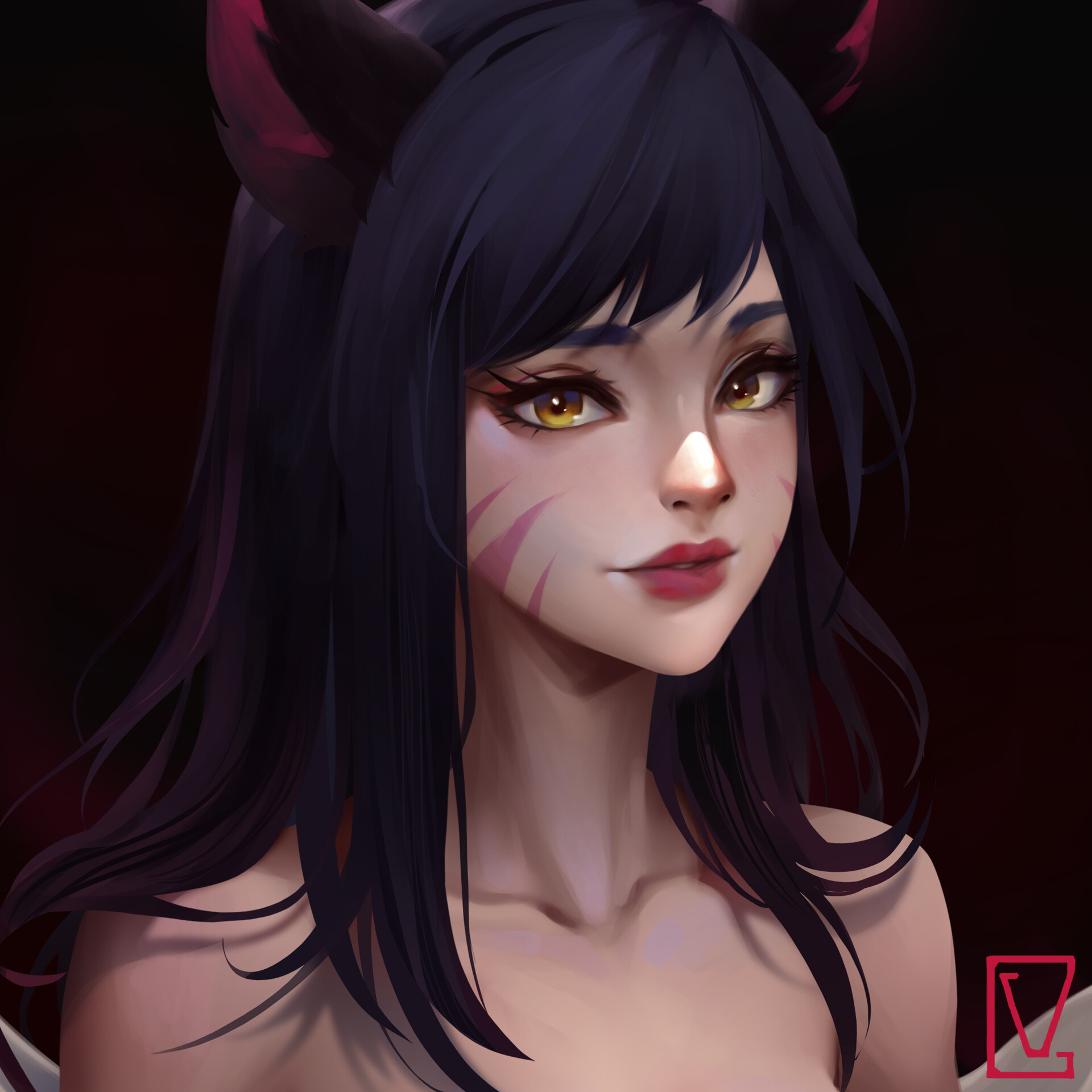 ArtStation - Ahri portrait fanart