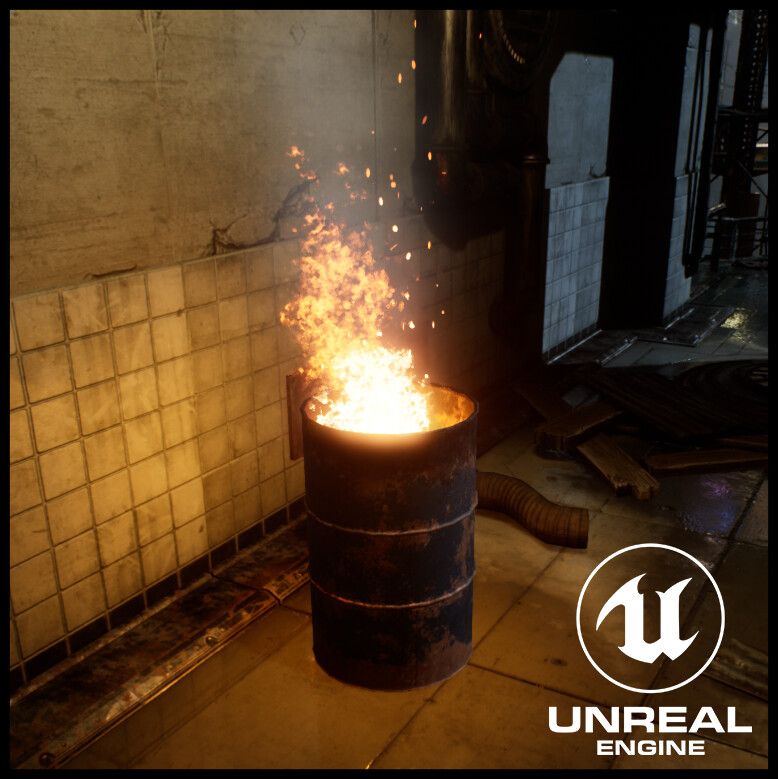 ArtStation - Burning barrel