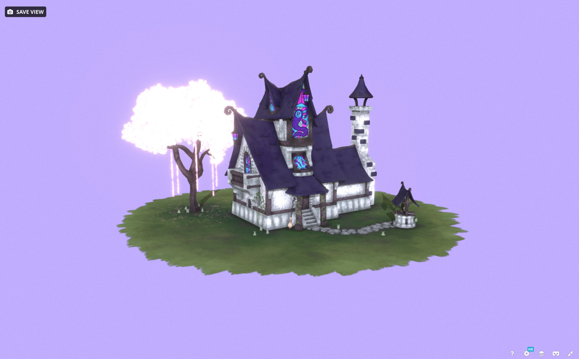 ArtStation - Cute witch's cottage - Lowpoly/Handpainted