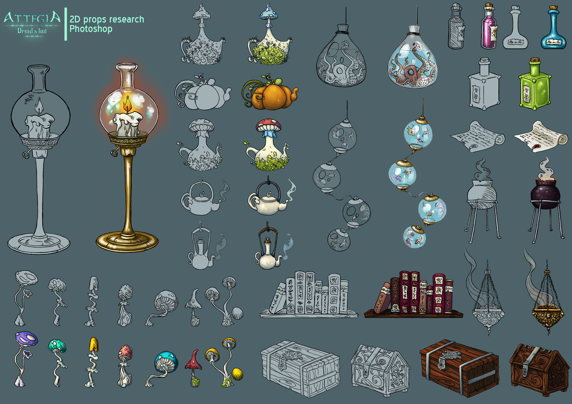 ArtStation - Concepts Art : Props / Environment for the game "Attegia ...