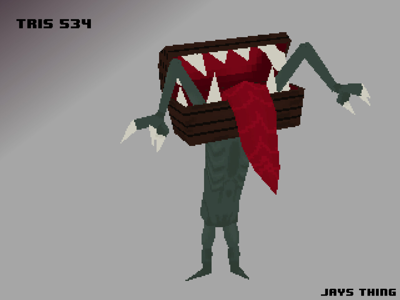 ArtStation - Low Poly Pixel Art Mimic