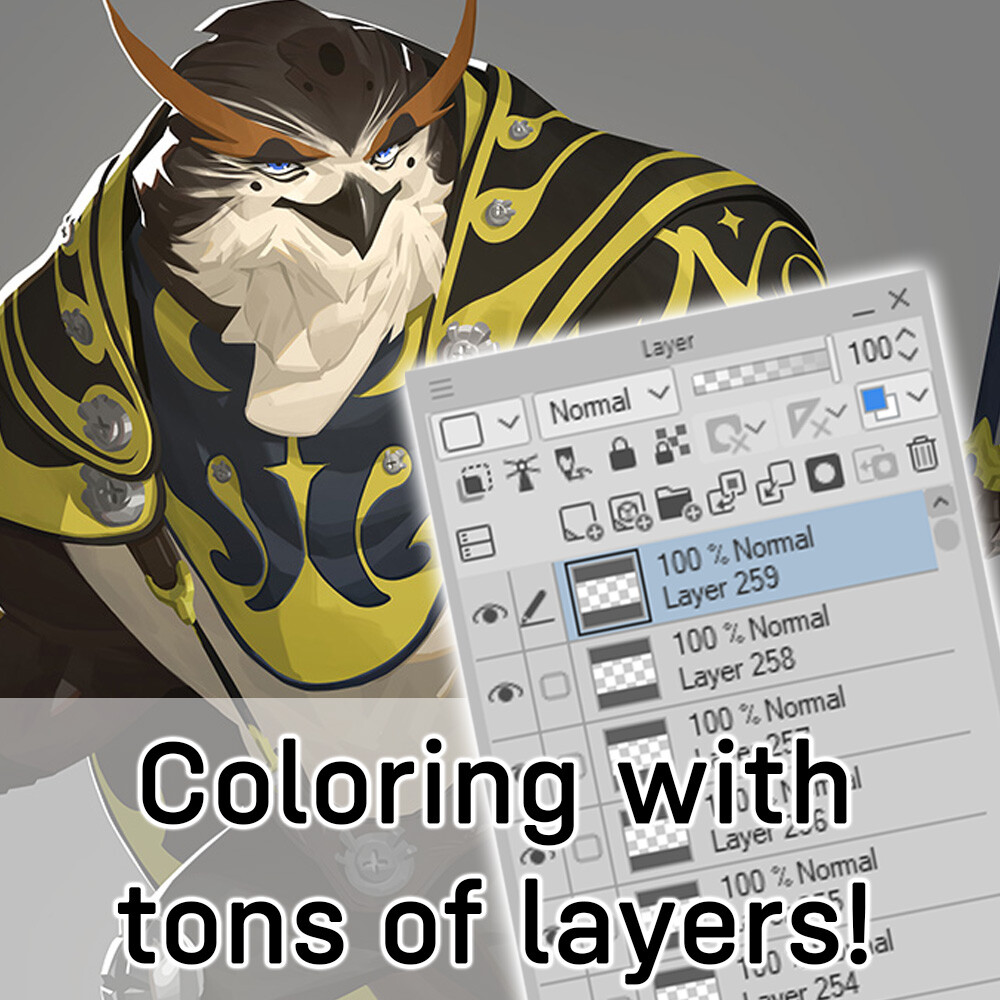 ArtStation - Clip Studio tips - Coloring with 100s of layers