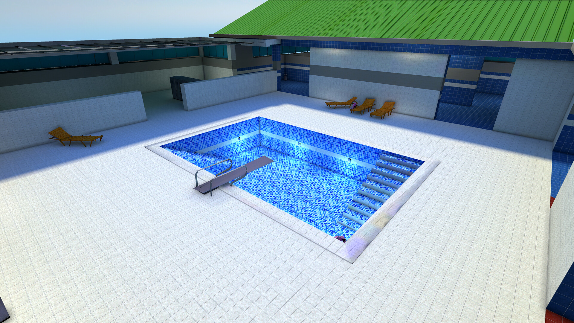ArtStation - swimming pool Shooting game Environment