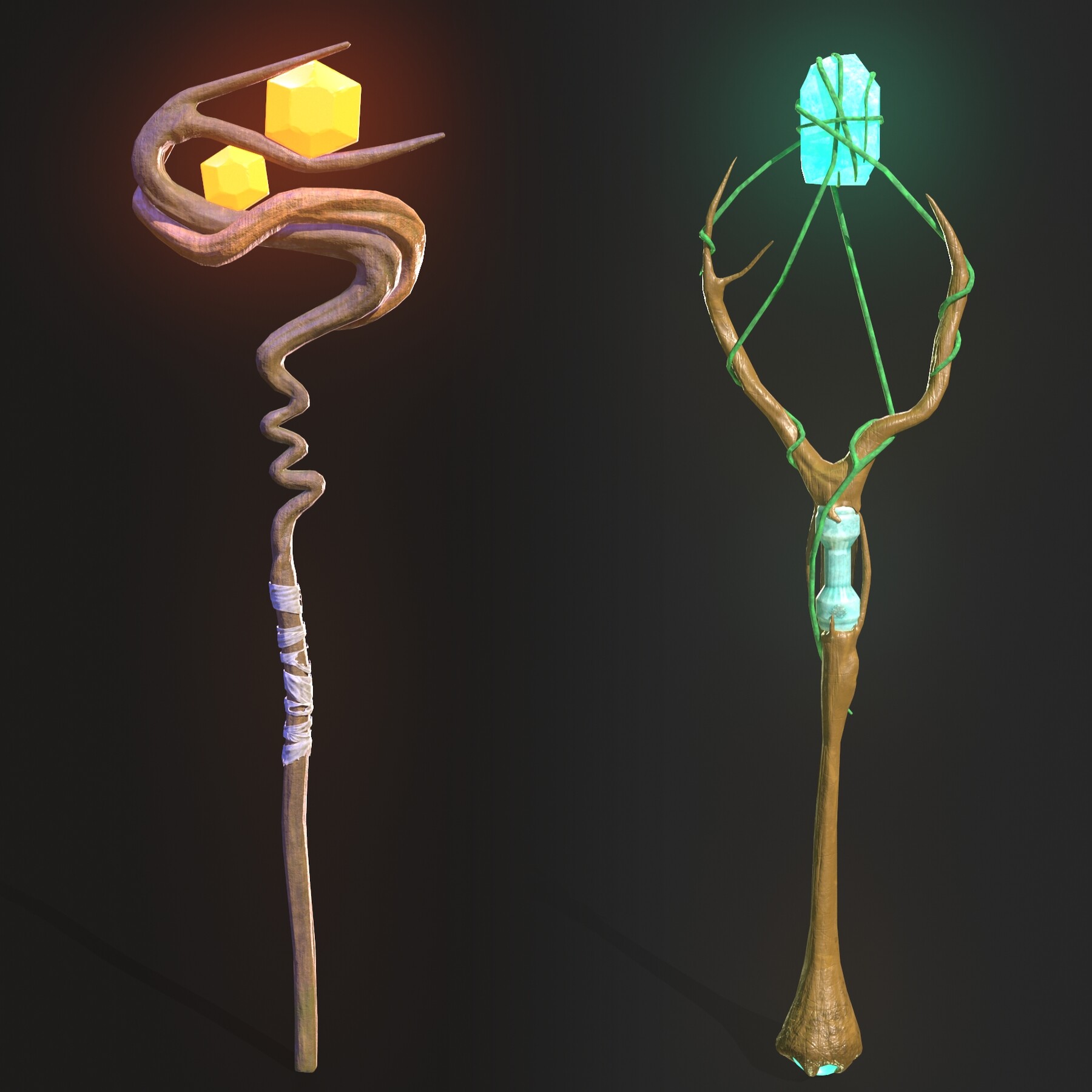 ArtStation - Magical Staff Props