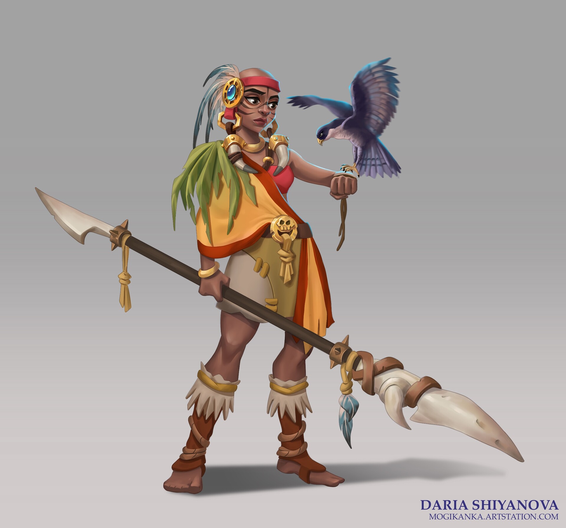 ArtStation - Amazon huntress with bird