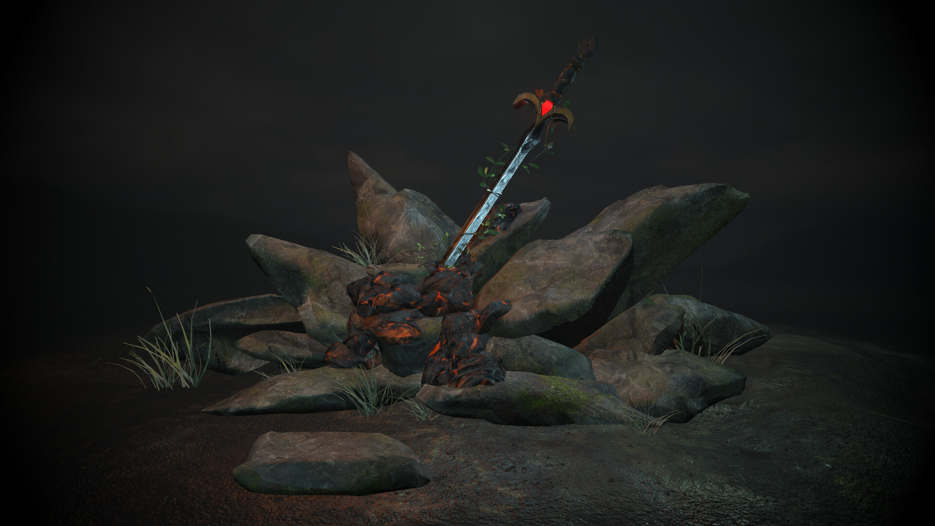 ArtStation - low_poly3d sword scene