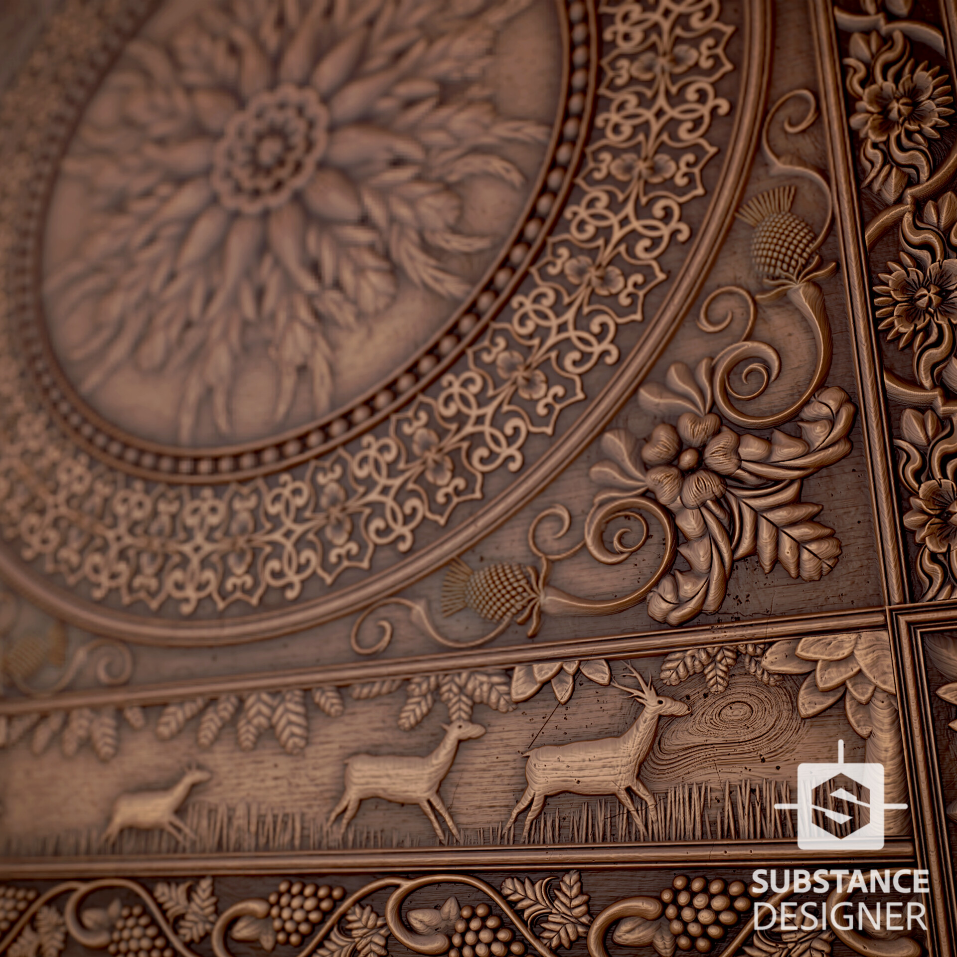 ArtStation - Carved Wood Pattern Material